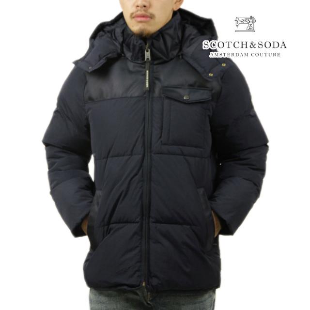 スコッチアンドソーダ メンズ パファージャケット 正規販売店 SCOTCH＆SODA ジップアップ アウター HOODED PUFFE クリスマス プレゼント ラッピング