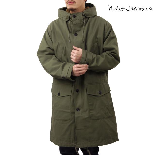 ヌーディージーンズ メンズ モッズコート 正規販売店 Nudie Jeans アウター ジャケット ERIK MILITARY PARKA MODS JACKET 160744 G03 OLIVE