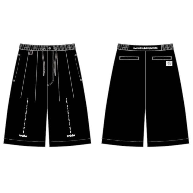 予約商品 4月頃入荷予定 リバーサル メンズ ショートパンツ 正規販売店 REVERSAL ナイロン トラウザーパンツ 4WAY WIDE SHORT TROUSERS 黒 rv26ss501 BK BLACK