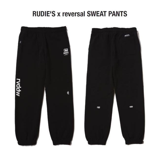 予約商品 1月頃入荷予定 リバーサル メンズ スウェットパンツ 正規販売店 REVERSAL ルーディーズ ボトムス ロングパンツ RUDIE'S x reversal SWEAT PANTS ﾌﾞﾗｯｸ rvrud402 BK BLACK