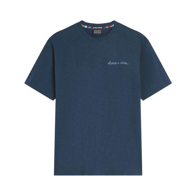 予約商品 3月頃入荷予定 スコッチアンドソーダ メンズ 半袖Tシャツ 正規販売店 SCOTCH&SODA クルーネック シンプル SLUB YARN CHEST POCKET ARTWORK RELAXED FIT T-SHIRT PAGEANT BLUE 182285 401 54404 76