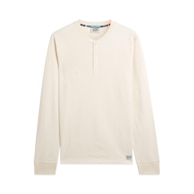 予約商品 3月頃入荷予定 スコッチアンドソーダ メンズ 長袖Tシャツ 正規販売店 SCOTCH&SODA ヘンリーネック ロンT HENLEY SLUB YARN REGULAR FIT LONG SLEEVED T-SHIRT EGGNOG 182322 270 53401 31