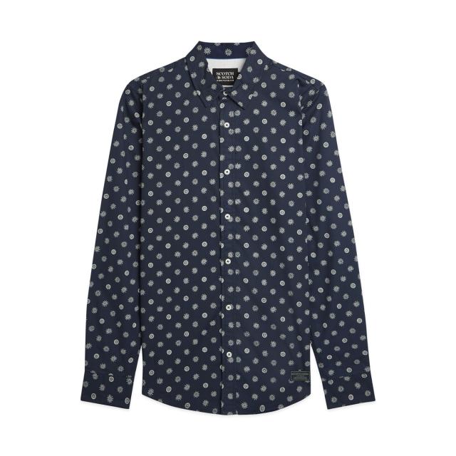 予約商品 3月頃入荷予定 スコッチアンドソーダ メンズ 長袖シャツ 正規販売店 SCOTCH&SODA ボタンダウン ポプリンシャツ MICROPRINT POPLIN SLIM FIT SHIRT FOULARD 183058 401 51415 79