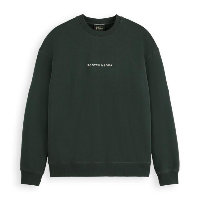 予約商品 2月頃入荷予定 スコッチアンドソーダ メンズ スウェット 正規販売店 SCOTCH&SODA トレーナー 長袖 クルーネック ロゴ CORE−LOGO FRONT CHEST FLEECE SWEAT SHIRT GRACHTEN GREEN 179195 300 53802 58