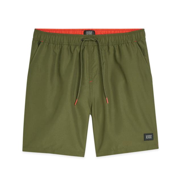 予約商品 5月頃入荷予定 スコッチアンドソーダ メンズ スイムパンツ 正規販売店 SCOTCH&SODA 水着 トランクス型 SOLID MID LENGTH SWIM SHORT PANTS OLIVE NIGHT 182197 250 58800 54