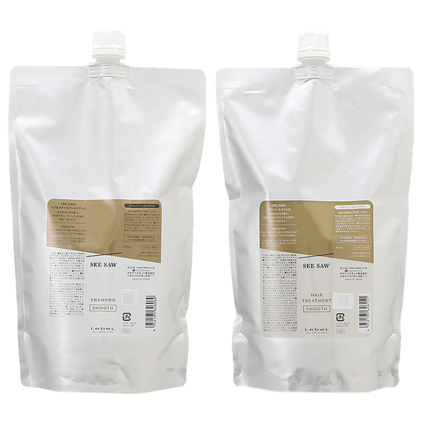 【セット】 ルベル シーソー SEE/SAW S スムース 800mL 【レフィル】セット（ヘア&スキャルプシャンプー + ヘアトリートメント 各800mL）