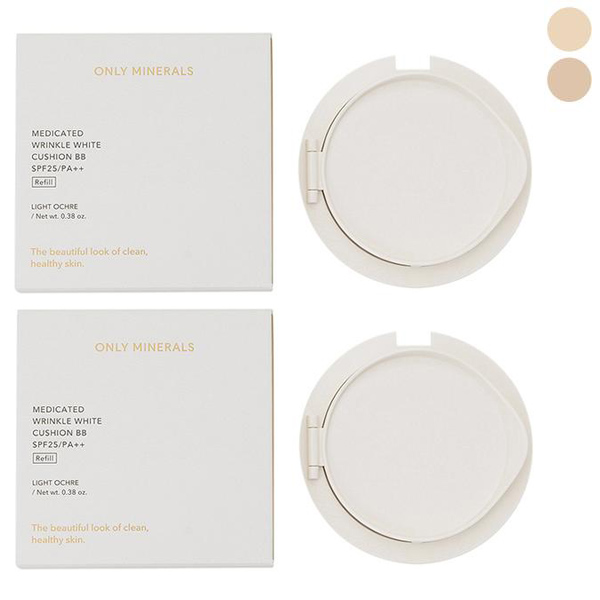 【セット】 オンリーミネラル ONLYMINERALS 薬用 リンクルホワイト クッションBB SPF25 PA++ レフィル 11g 2個セット 【医薬部外品】