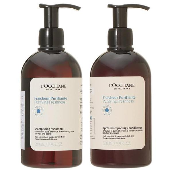 【セット】 ロクシタン LOCCITANE ピュアフレッシュ ボトルセット (シャンプー + コンディショナー 各500mL)