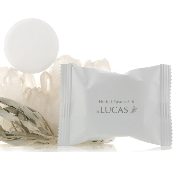 LUCAS ルカス ハーバル エプソムソルト 30個入り×3個セット 入浴剤 バス用品 タブレット ホワイトセージ 水晶 浄化 ケイ素 セージ ヒーリング バスタイム リラックス 癒し リラックスグッズ 癒しグッズ 爽やか リフレッシュ 日本製 国産 誕生日 プレゼント ギフト 贈り物