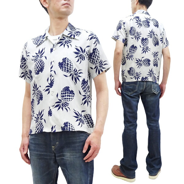 デューク・カハナモク アロハシャツ DK36201 パイナップル Duke Kahanamoku Dukes Pineapple メンズ ハワイアンシャツ 半袖シャツ 105 オフホワイト 新品
