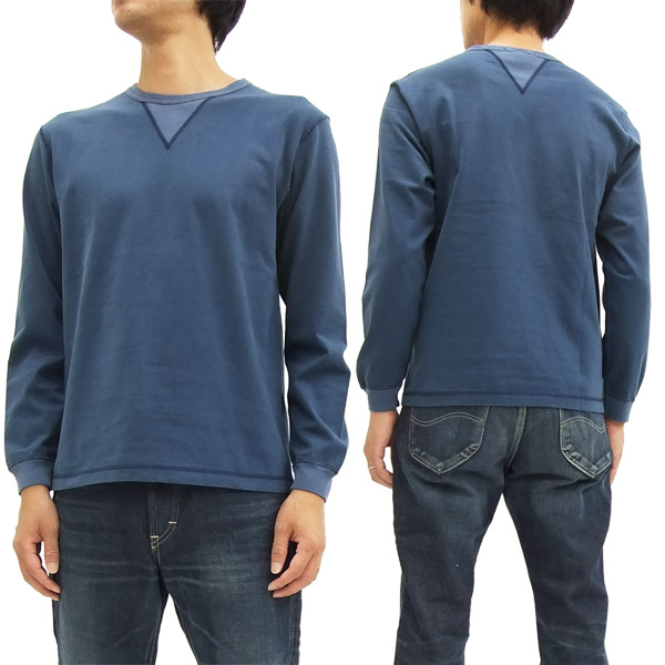 バーンズ 長袖Tシャツ BR-3043 ユニオンスペシャル 丸胴 ガゼット 無地 メンズ ロンtee #29ネイビー 新品