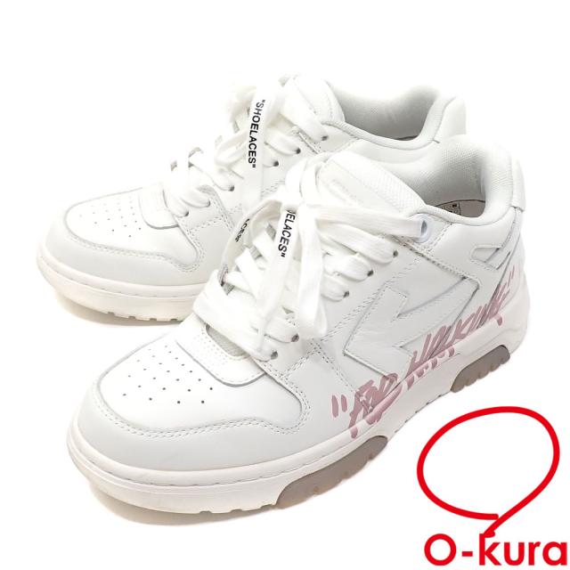 中古 オフホワイト スニーカー レディース レザー ホワイト 白 24.0cm 37 ミドルカット 古着 アパレル