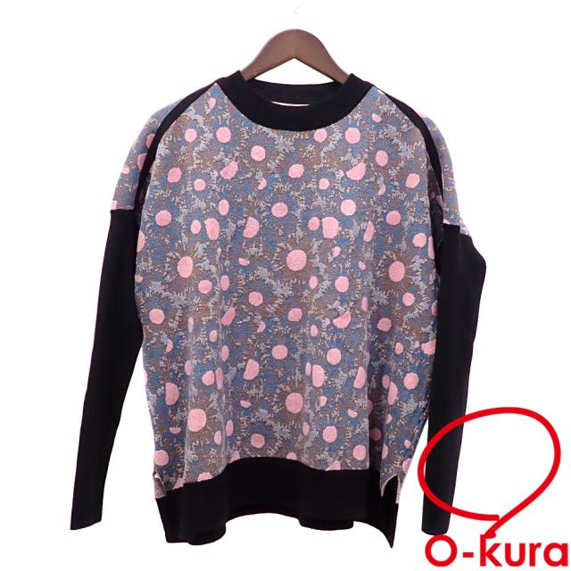 中古 マルニ セーター レディース 長袖 ラウンドネック 毛ほか マルチカラー サイズ38 フラワー 花 古着 アパレル トップス