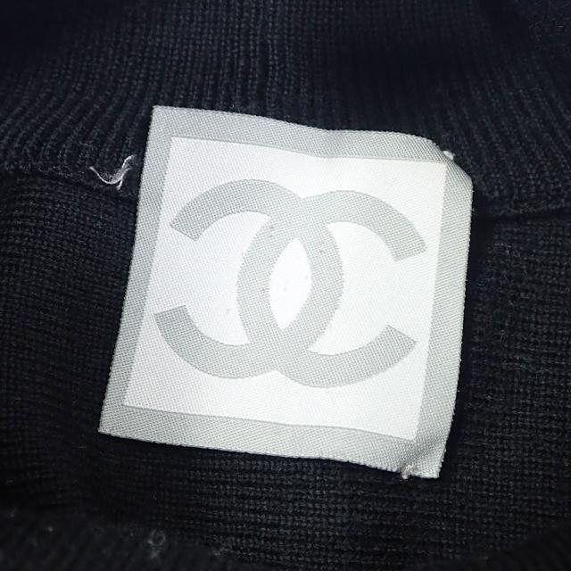 中古 シャネル ニット ウール 長袖 ハイネック レディース ブラック 黒