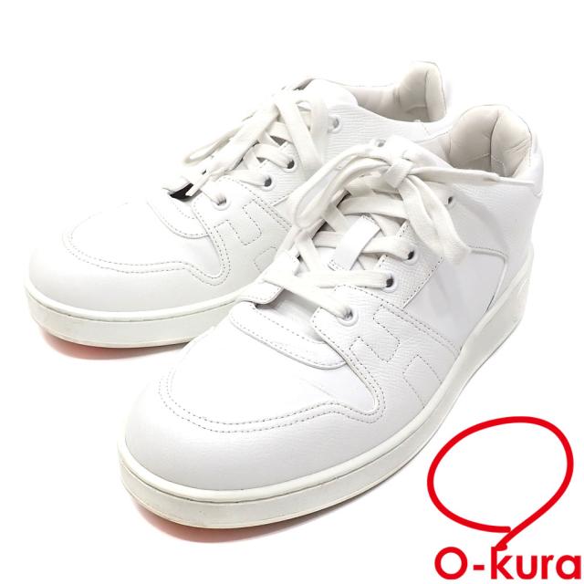 中古 エルメス フリースタイル スニーカー レディース ホワイト 23.0cm 37 レザー セリエ ローカット H222165Z 古着 アパレル