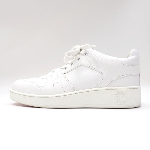 中古 エルメス フリースタイル スニーカー レディース ホワイト 23.0cm 37 レザー セリエ ローカット H222165Z 古着 アパレル