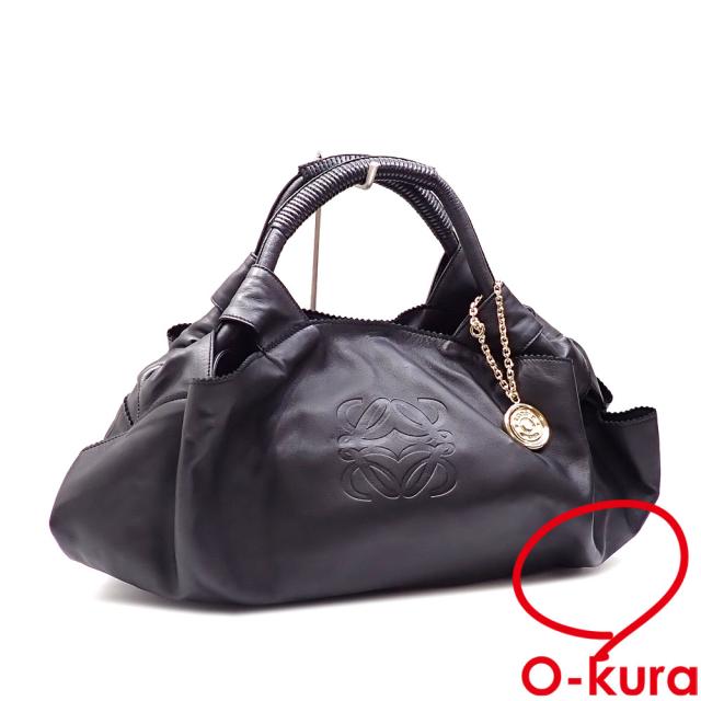 中古 ロエベ ハンドバッグ ナッパアイレ レディース ブラック 黒 ナッパレザー