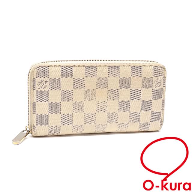 中古 ルイ・ヴィトン ラウンドファスナー 長財布 ダミエアズール ジッピー・ウォレット レディース