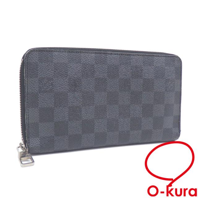 中古 ルイ・ヴィトン ラウンドファスナー 長財布 ダミエグラフィット ジッピー・オーガナイザー メンズ
