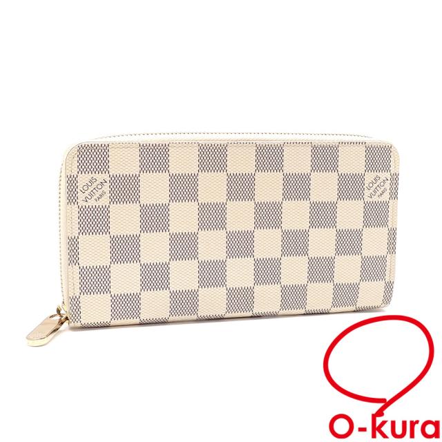 中古 ルイ・ヴィトン ラウンドファスナー 長財布 ダミエアズール ジッピー・ウォレット レディース