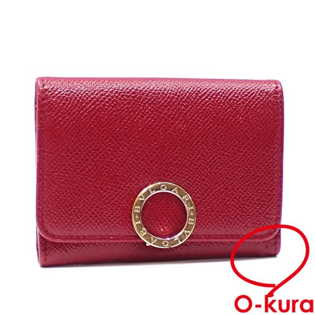 中古 ブルガリ カードケース ブルガリ・ブルガリ レディース レッド レザー ND F16 281430 カード入