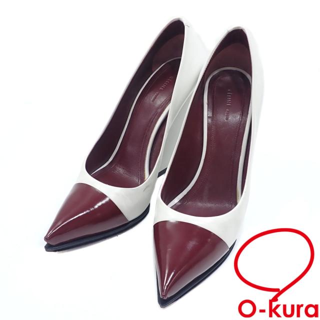 中古 セリーヌ パンプス レディース レザー ホワイト ボルドー 白 23.0cm 36 ハイヒール ポインテッドトゥ フィービー 古着 アパレル