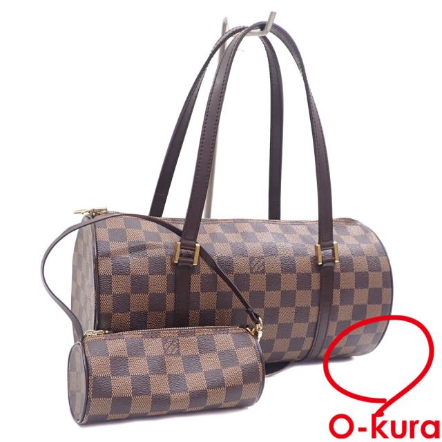 中古 ルイ・ヴィトン ハンドバッグ ダミエエベヌ パピヨン 30 レディース N51303 ポーチ付き 筒型