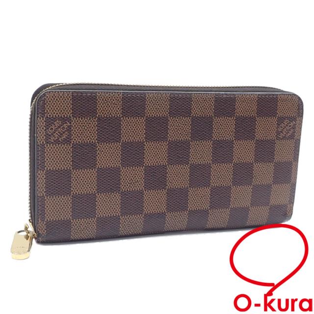 中古 ルイ・ヴィトン ラウンドファスナー 長財布 ダミエエベヌ ジッピー・ウォレット レディース N60046