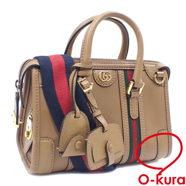 中古 グッチ ハンドバッグ シェリーライン レディース ブラウン 茶色 レザー 715771 革 2WAY ショルダー 肩掛け 斜め掛