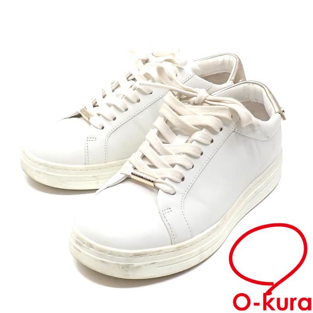 中古 ジミーチュウ スニーカー レディース レザー ホワイト 22.5cm 35 1/2 ローカット 古着 アパレル