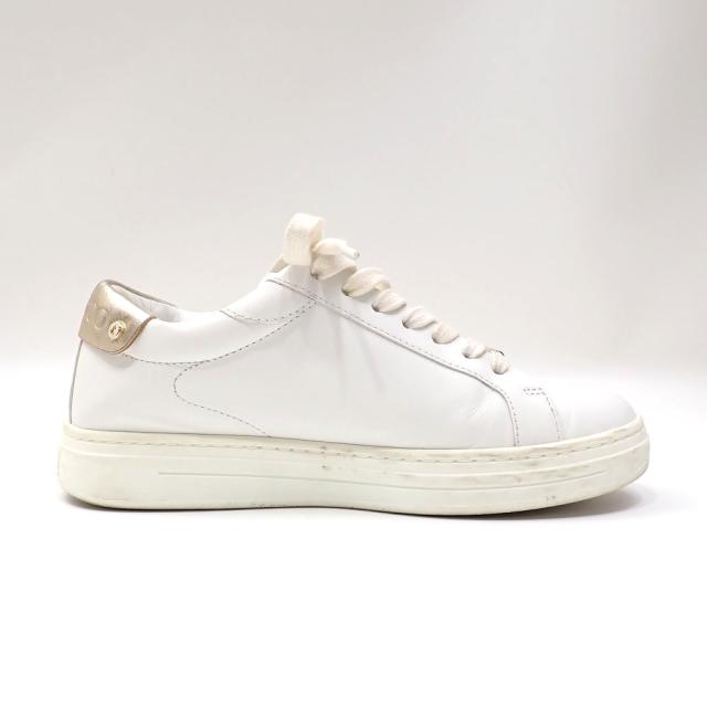 中古 ジミーチュウ スニーカー レディース レザー ホワイト 22.5cm 35 1/2 ローカット 古着 アパレル