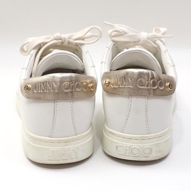 中古 ジミーチュウ スニーカー レディース レザー ホワイト 22.5cm 35 1/2 ローカット 古着 アパレル