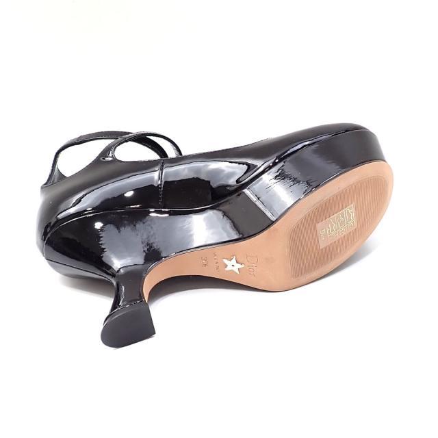 中古 クリスチャンディオール パンプス レディース エナメル ブラック 23.5cm 36 1/2 古着 アパレル