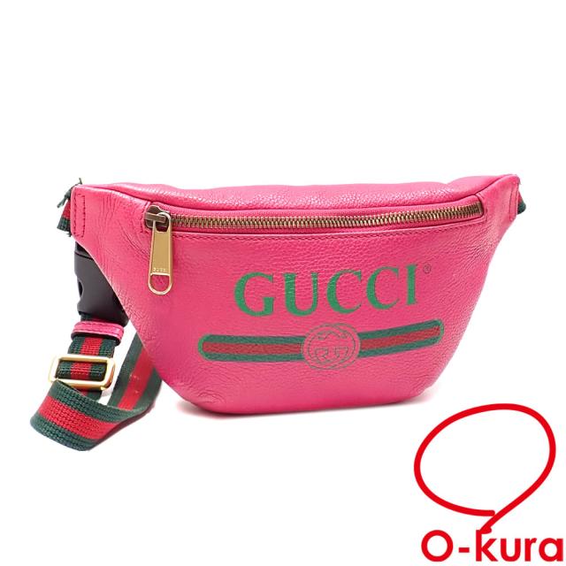 中古 グッチ ウエストバッグ レディース ピンク レザー 527792 ベルトバッグ
