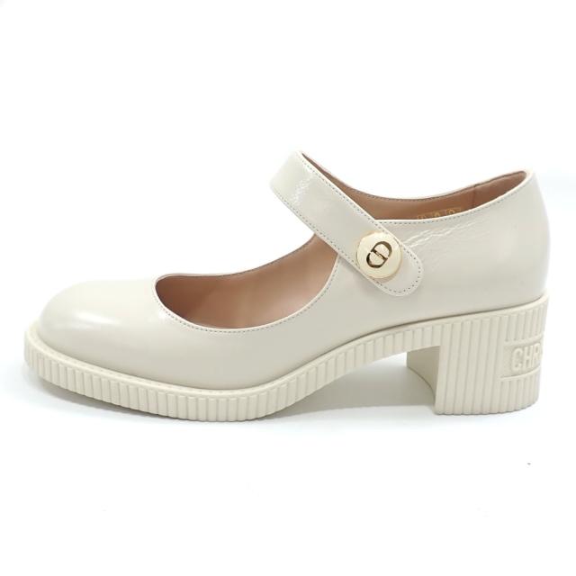 中古 クリスチャンディオール D-Doll パンプス レディース カーフスキン ホワイト 白 約23.5cm 37 KDP909CCF_S03W 太ヒール 古着 アパレル 中古 クリスチャンディオール D-Doll パンプス レディース カーフ