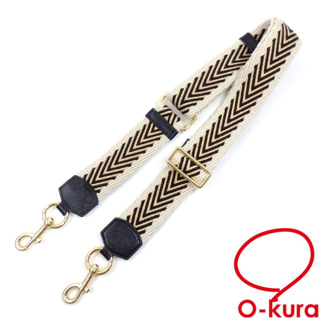 中古 マークジェイコブス ザ アロー ウェビング ストラップ レディース ベージュ系 ブラック キャンバス レザー S306M02PF21