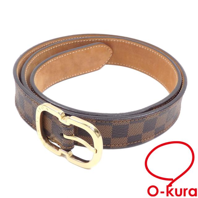 中古 ルイ・ヴィトン ベルト サンチュール ミニ レディース 30インチ 75cm ダミエエベヌ M9744 古着