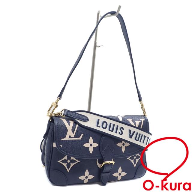 中古 ルイ・ヴィトン ショルダーバッグ バイカラーモノグラムアンプラント ディアヌ NM PM レディース M47161 ネイビー クレーム 肩掛け 斜め掛け