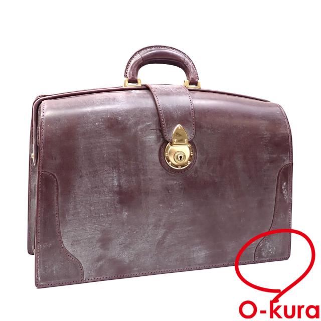 中古 大峽製鞄 ハンドバッグ ダレスバッグ メンズ バーガンディ