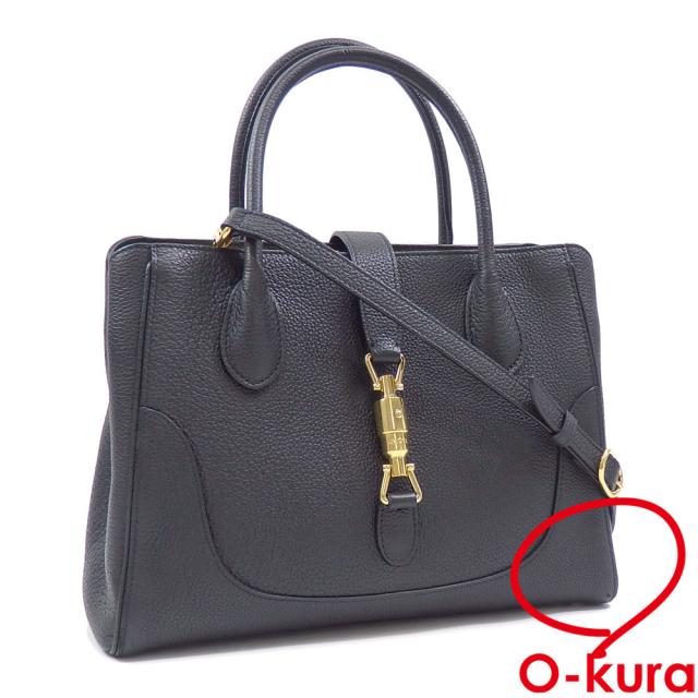 中古 グッチ ハンドバッグ ジャッキー1961 スモールショッピング レディース ブラック 黒 レザー 727810 ショルダー 斜め掛