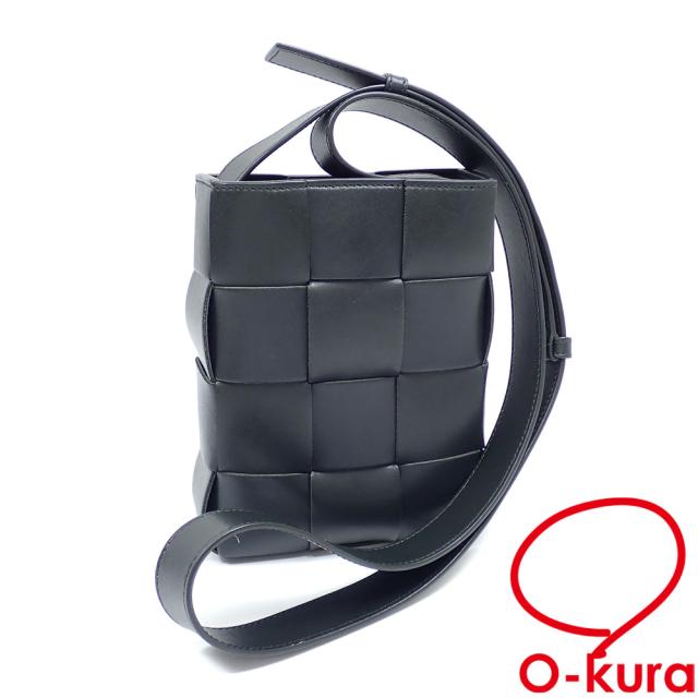 中古 ボッテガ ヴェネタ ミニ カセット フォン ショルダーバッグ メンズ ダークグリーン カーフスキン 斜め掛け ミニバッグ 編み込