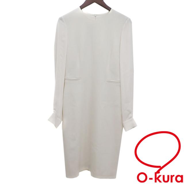 中古 マックスマーラ ワンピース レディース 長袖 ウール他 ホワイト 白 サイズ40 古着 アパレル