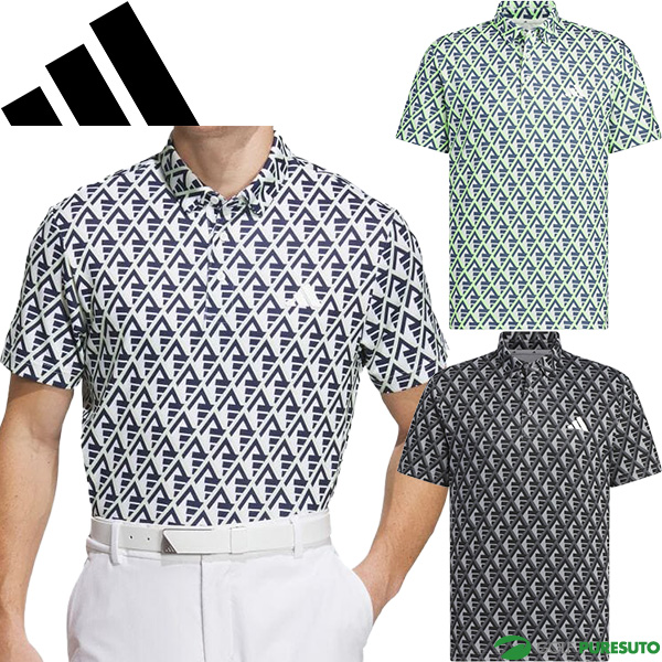 アディダス ゴルフ 半袖 ポロシャツ マルチカラードBOSプリントシャツ ボタンダウン メンズ IKK75 IN9039／IN9040 ...