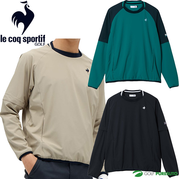 ルコックスポルティフ ゴルフ 長袖 プルオーバー 2WAYブルゾン メンズ LG5FWB03M アウター 袖着脱 半袖 ゴルフウェア 2025年秋冬モデル le coq sportif golf 秋冬ウェア