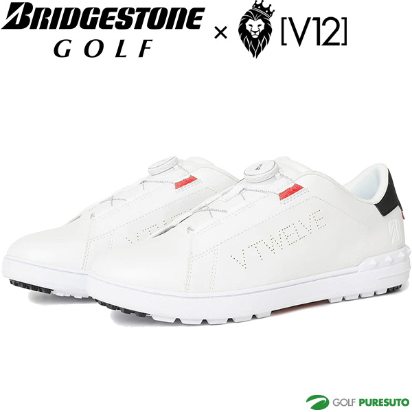 ブリヂストン ゴルフ V12 コラボレーション ゴルフシューズ ゼロ・スパイク バイター V12-25 BOA メンズ ZSP-BITER SHG5VT／V122521-SN01 3E相当 防水仕様 ボア BOA スパイクレスシューズ 2025年秋冬モデル BRIDGESTONE GOLF ヴィ トゥエルヴ コラボ ダイヤル式