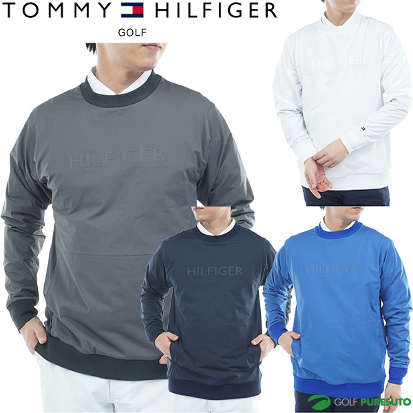 トミー ヒルフィガー ゴルフ 長袖 クルーネックスウェット 防風 メンズ THMA554 トップス ゴルフウェア 2025年秋冬モデル   秋冬ウェア プルオーバー スニードジャック