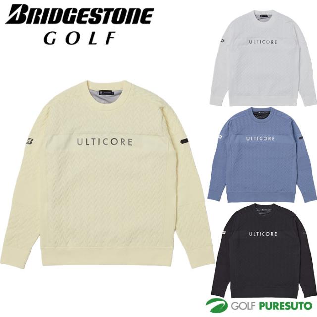 ブリヂストン ゴルフ 長袖 クルーネック 防風 セーター FBM30B ゴルフウェア メンズ トップス 2025年秋冬モデル BRIDGESTONE GOLF