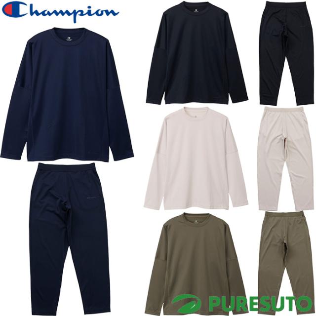 チャンピオン Champion セットアップ 上下セット リカバリーウェア ロングスリーブTシャツ 長袖 シャツ ロングパンツ メンズ C3-CS490／C3-CS290 スポーツ レジャー ランニング ヨガ ダンス ジム トレーニング 2025年秋冬モデル 秋冬ウェア 25FW