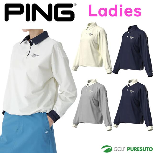 【レディース】ピン ゴルフ ストレッチ 布帛 長袖 プルオーバー シャツ 622-5210801 ゴルフウェア トップス 2025年秋冬モデル PING GOLF
