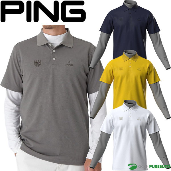 ピン ゴルフ 鬼カノコレイヤードツインセット 半袖ポロシャツ+長袖インナー NATIVE メンズ 621-5260800 ゴルフウェア アパレル PING GOLF 2025年秋冬モデル 秋冬ウェア